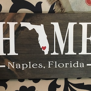 Florida (FL) State HOME Sign - 2 Sizes Available - Customized With Town ...
