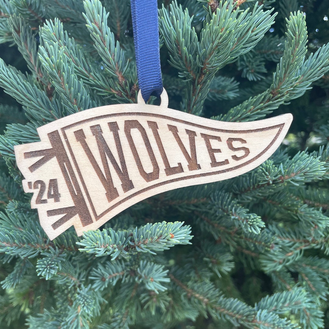 Wolves Pennant Wood Ornament: School Team Spirit - Etsy