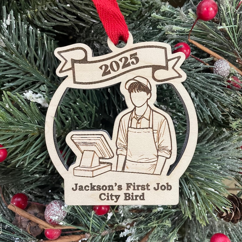 First Job Photo Ornament - Etsy