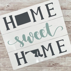 Home Sweet Home Double State Wood Sign | Two State Home Sign | New Home ...