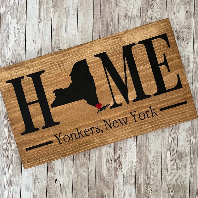 New York NY Home Sign Customized With Town Name 2 Sizes | Etsy