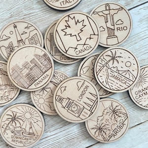 Badlands Travel Token or Magnet | Wood State, City, Landmark, National ...