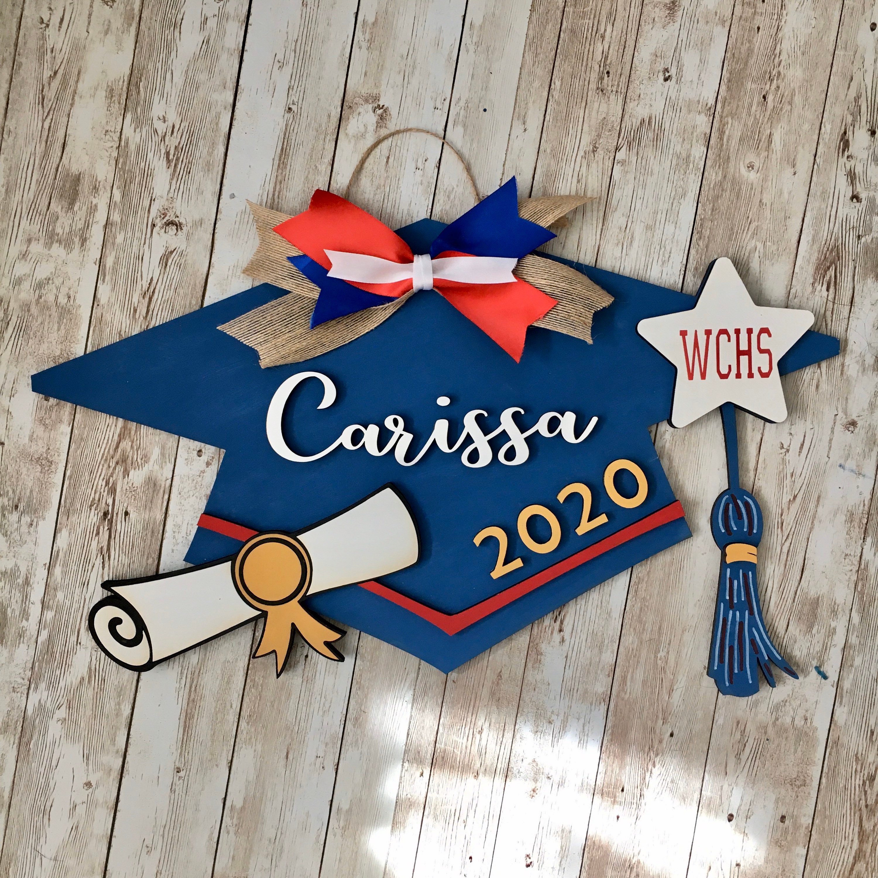 Custom 2021 Grad Cap Door Hanger | Senior Graduate Cap Decor | High ...