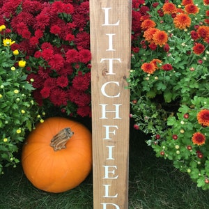 Vertical Name or Town Name Sign | Custom Gallery Wall Sign ...