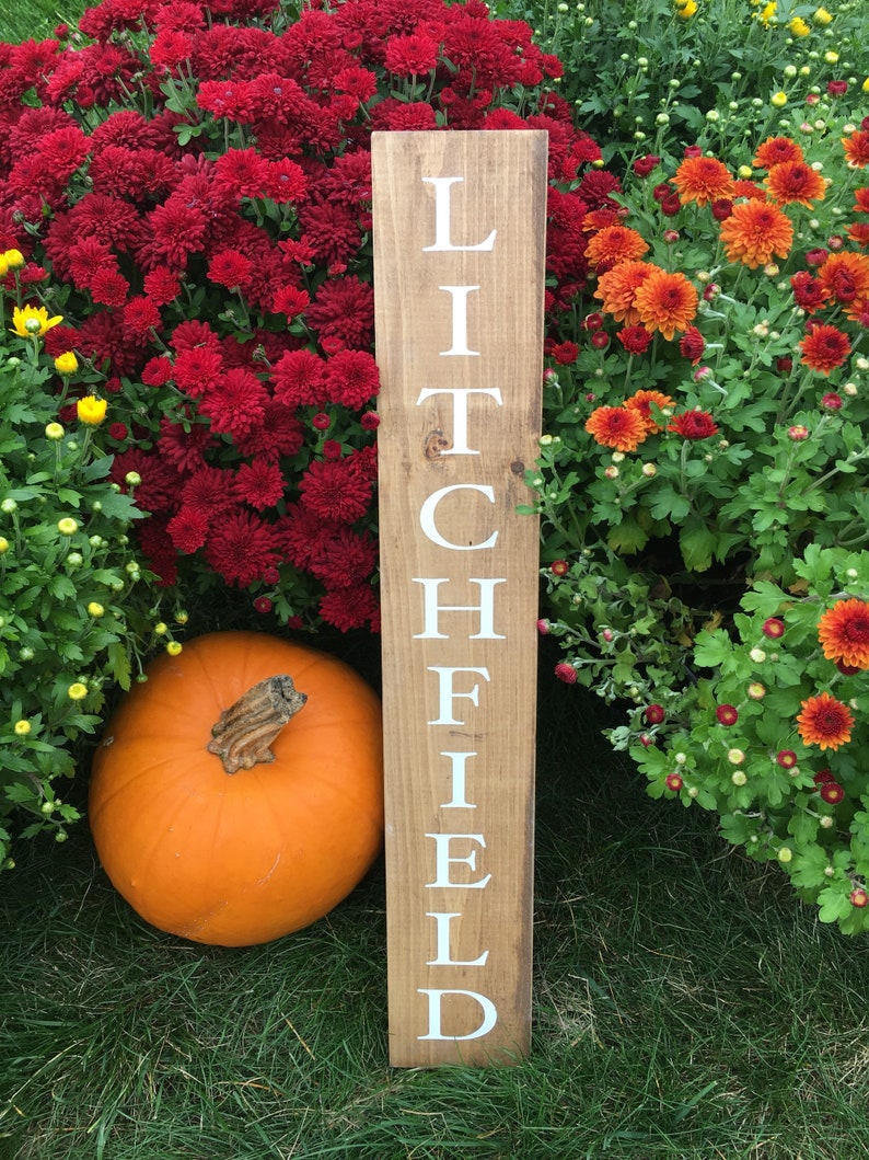Vertical Name or Town Name Sign | Custom Gallery Wall Sign ...