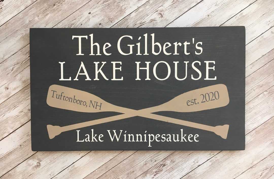 Custom Lake House Wood Sign | 2 Sizes Available |customized With Names ...