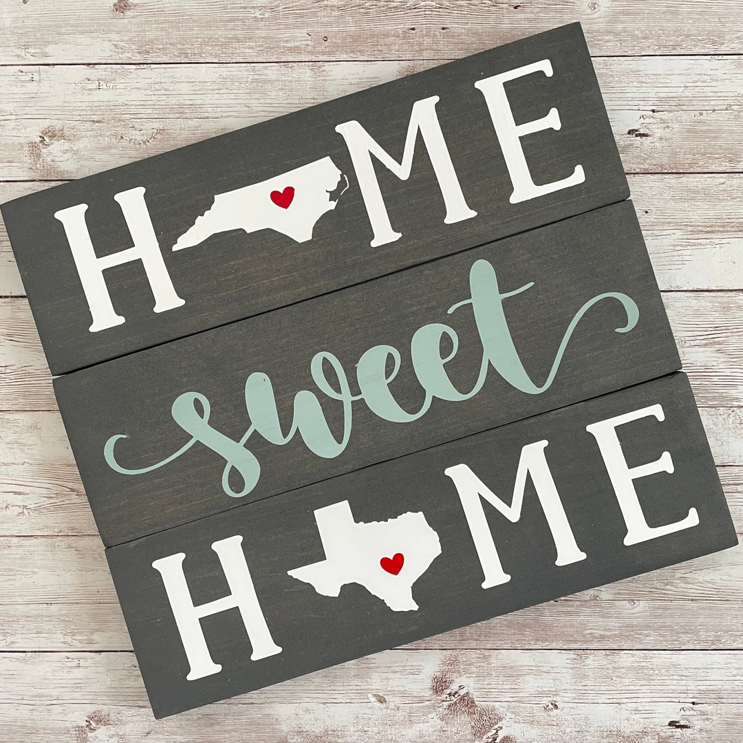 North Carolina to Texas State Sign | Two State Home Sign | New Home ...