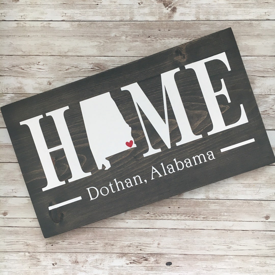 Alabama (AL) Home State Wood Sign | 2 Sizes Available |customized With ...