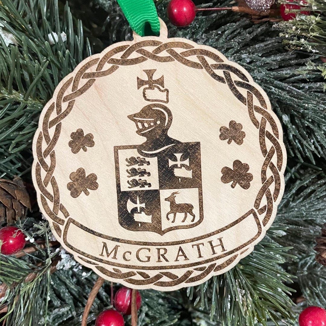 Mcgrath Family Crest Ornament | Irish Surname Wedding Gift | Wedding ...