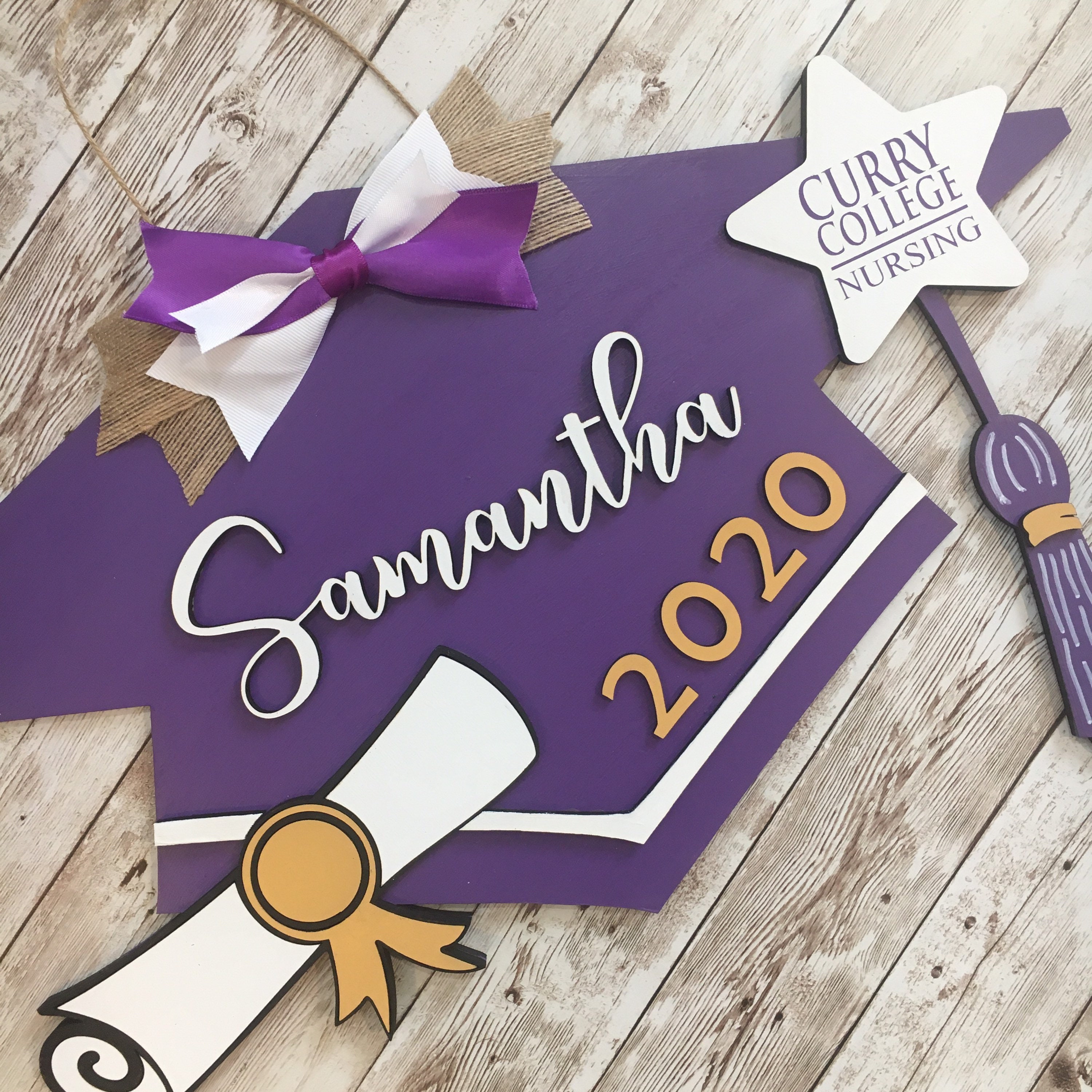 Custom 2025 Grad Cap Door Hanger | Senior Graduate Cap Decor | High ...