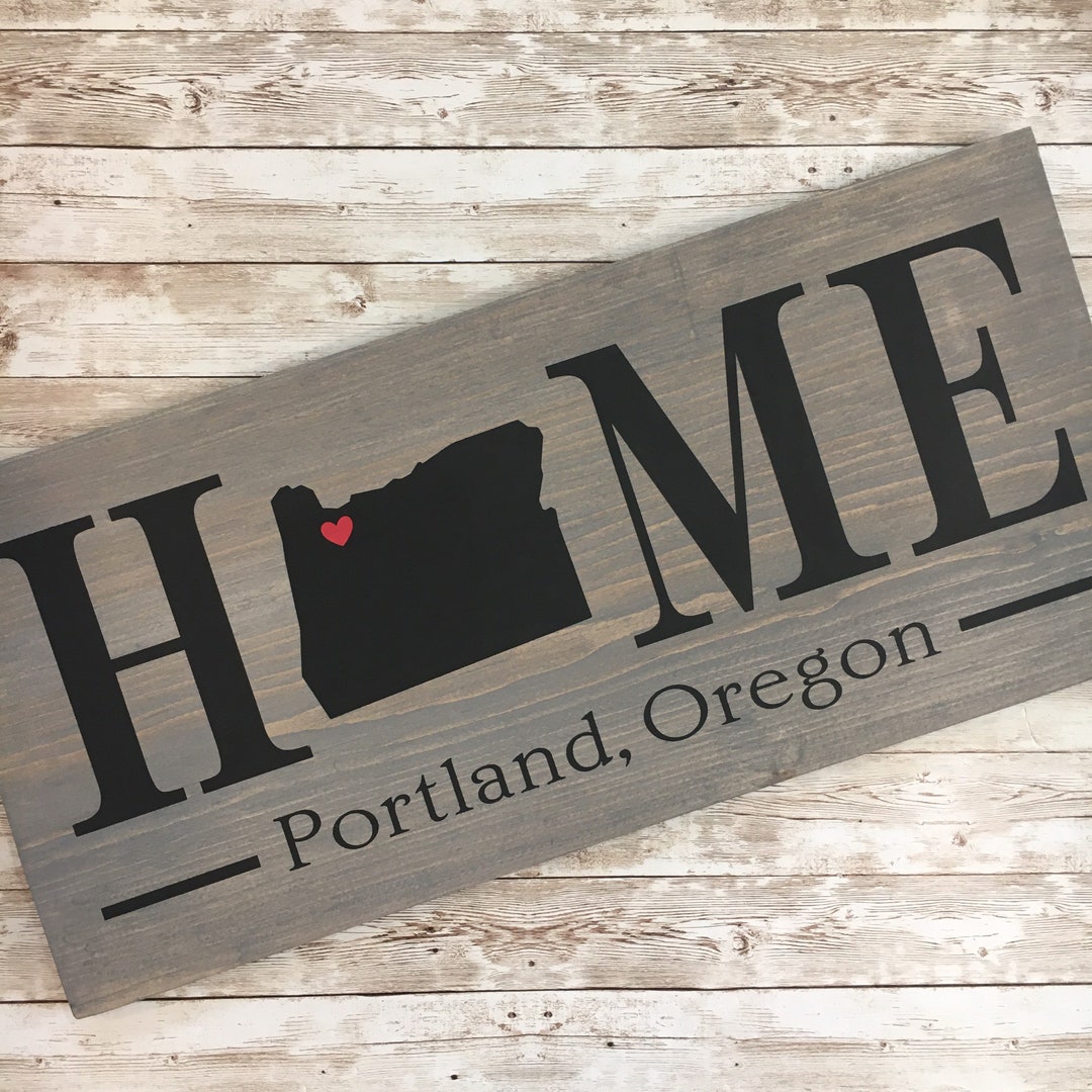 Oregon Home State Wood Sign | 2 Sizes Available |customized With Oregon ...