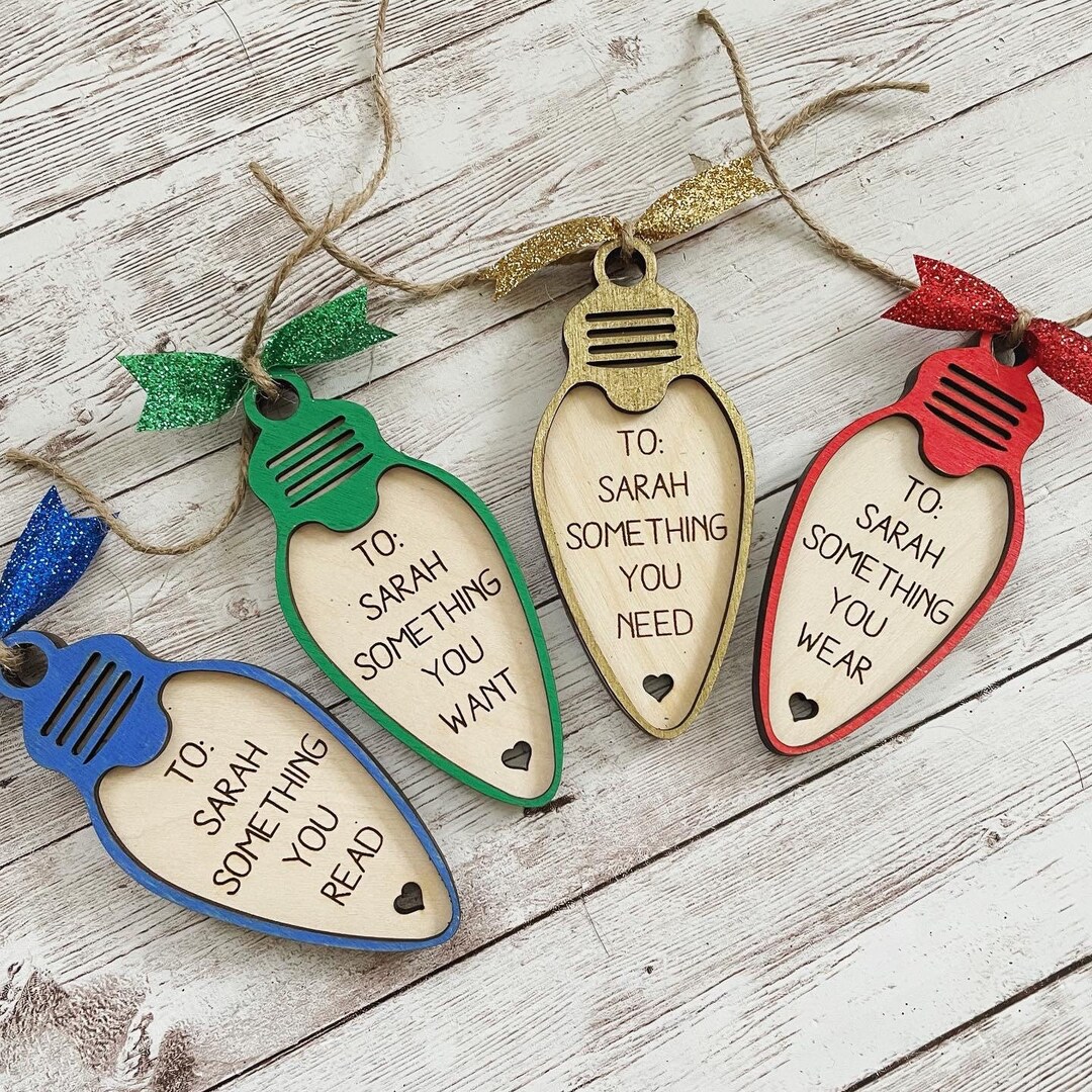 Personalized Christmas Gift Tags | Something You Need Want Read Wear ...