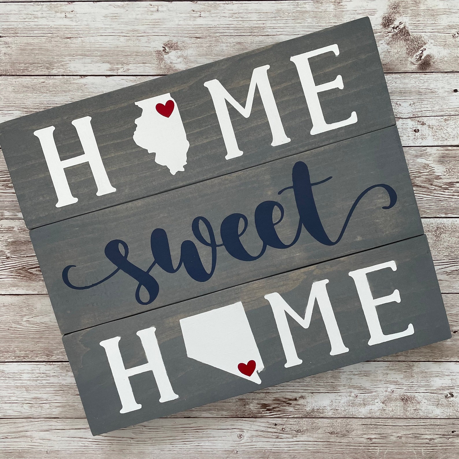 Indiana to Florida State Sign | Two State Home Sign | New Home Gift ...