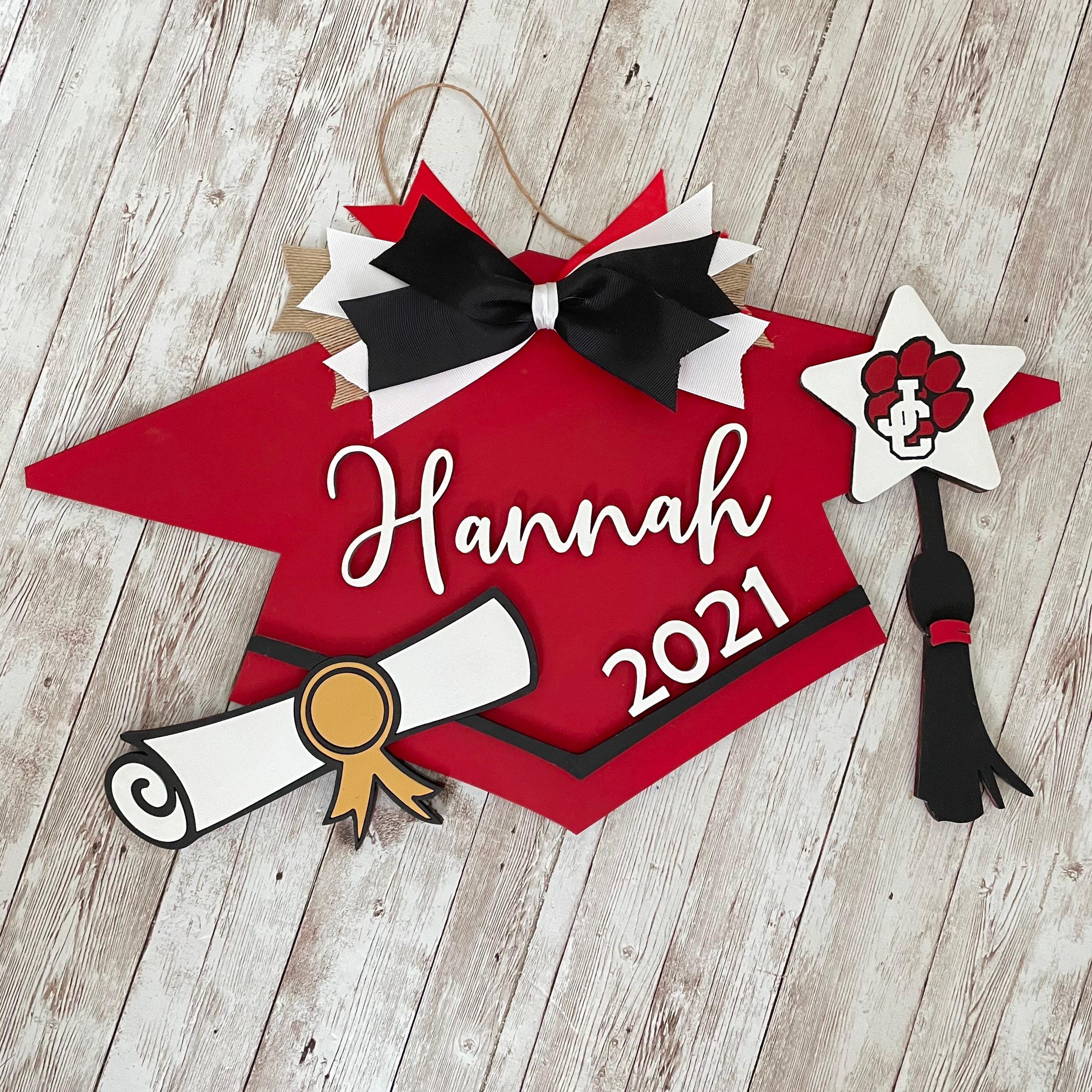 Custom Grad Cap Door Hanger | Senior 2023 Grad Decor | High School ...