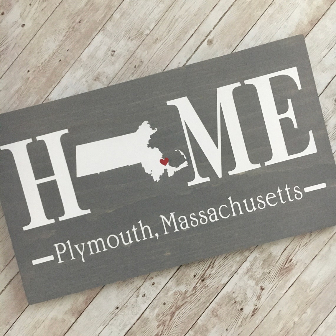 Massachusetts MA Home Sign Customized With Town Name 2 - Etsy
