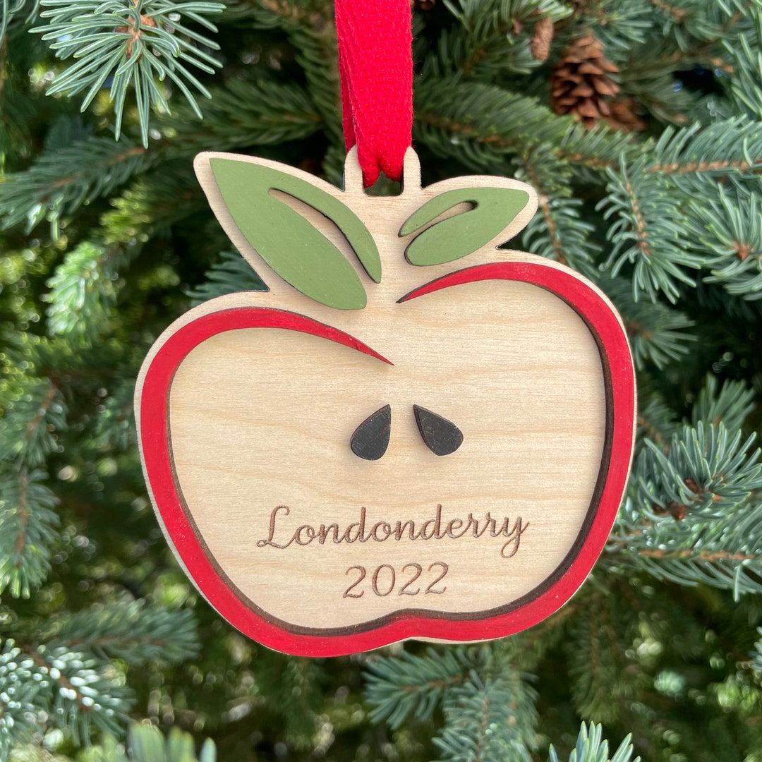 Apple Slice Ornament | Custom Apple Ornament | Family Apple Ornament ...