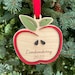 Apple Slice Ornament | Custom Apple Ornament | Family Apple Ornament ...