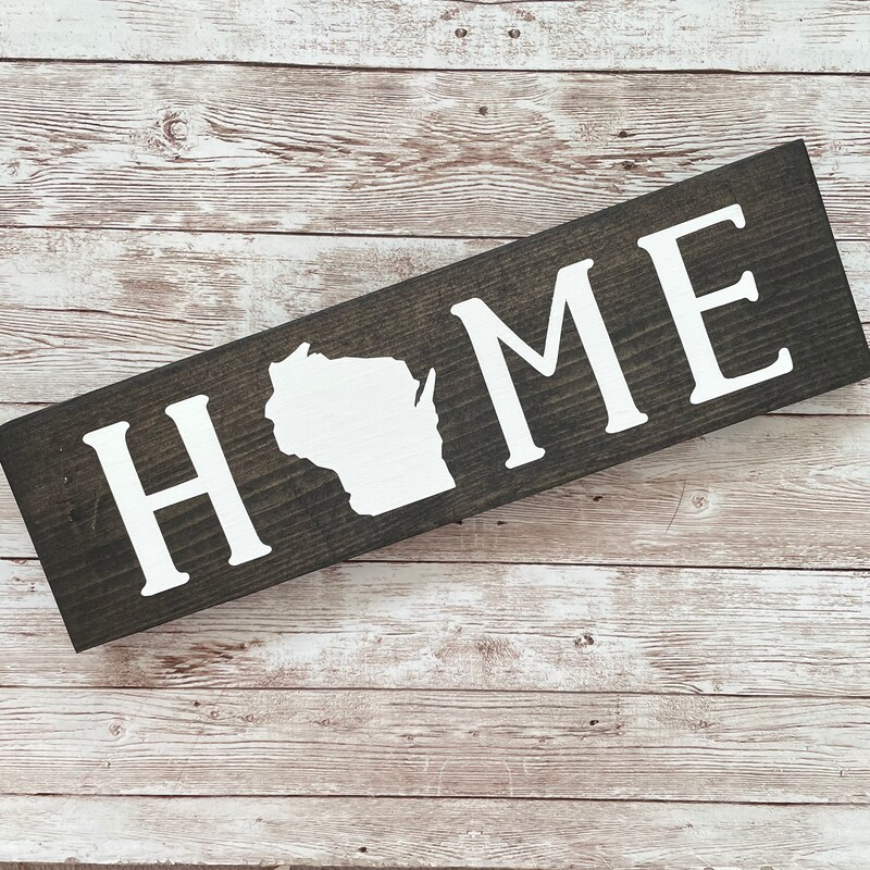 Wisconsin Home Sign - Etsy
