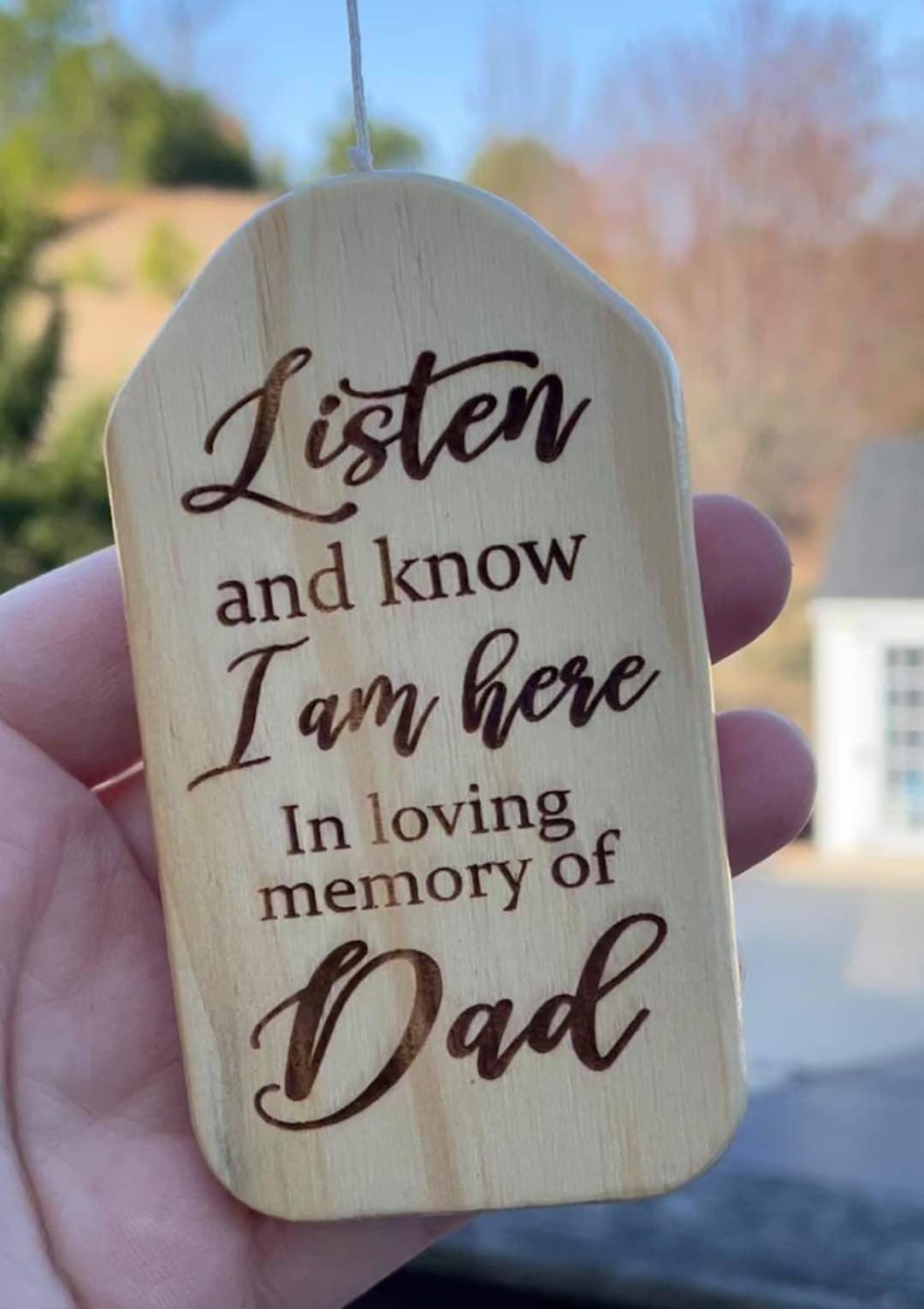 Memorial Wind Chime: Engraved Wooden Pendant, Bereavement Gift - Etsy