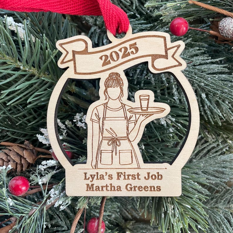 2026 Waiter or Waitress Christmas Ornament: Personalized First Job ...
