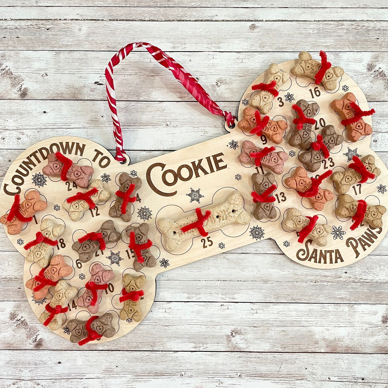 Personalized Dog Santa Treat Countdown to Santa Paws | Dog Advent ...