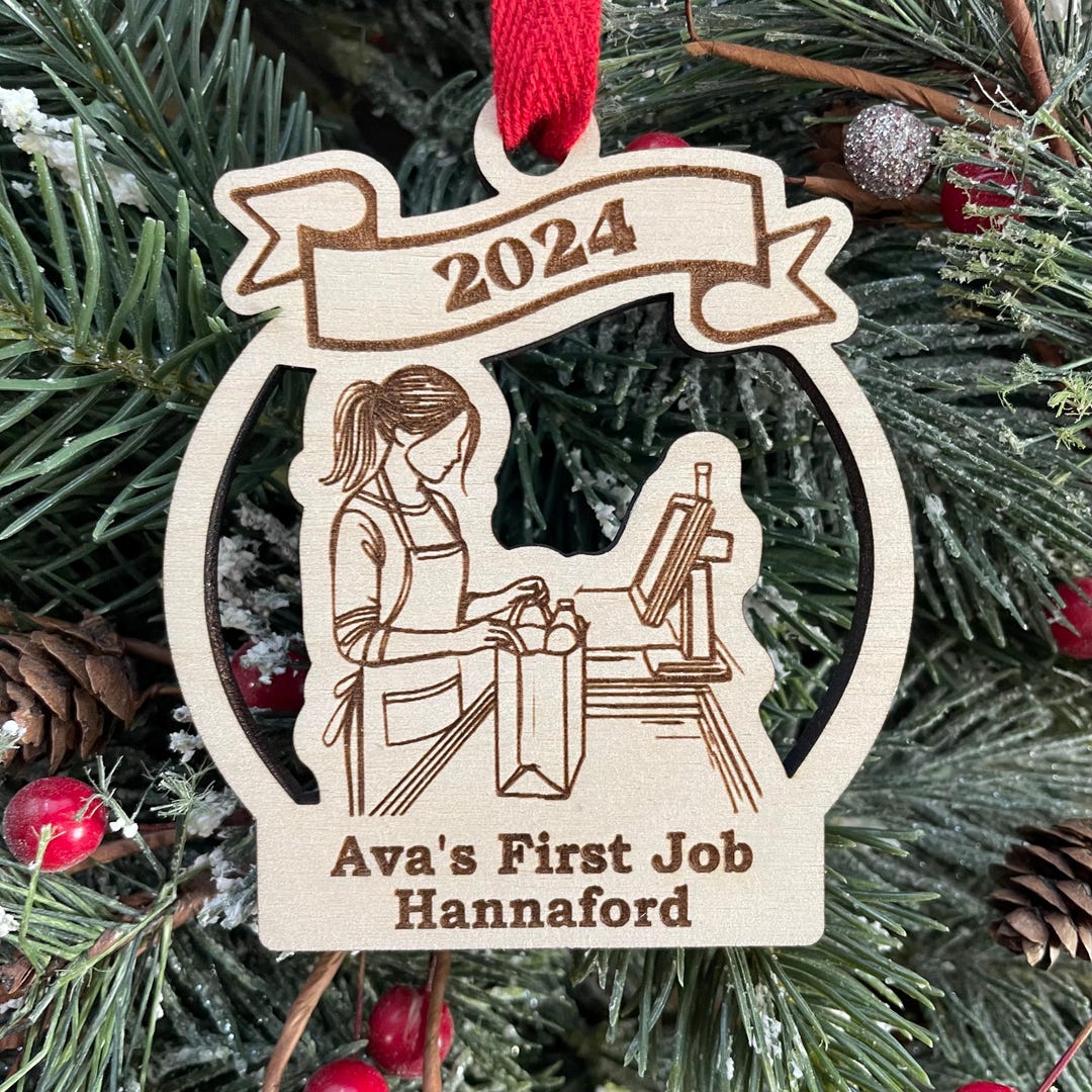 First Job Grocery Clerk 2025 Christmas Ornament | Check Out Clerk ...