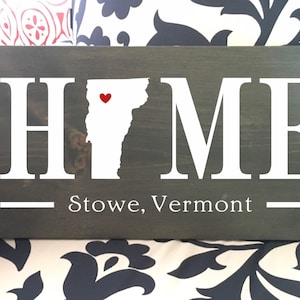 Vermont (VT) Home State Sign - 2 Sizes Available - Customized With Town ...