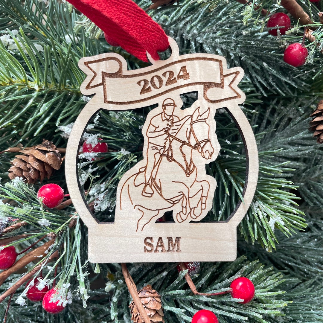 Horseback Boy Rider 2025 Horse-riding Christmas Ornament | Personalized ...