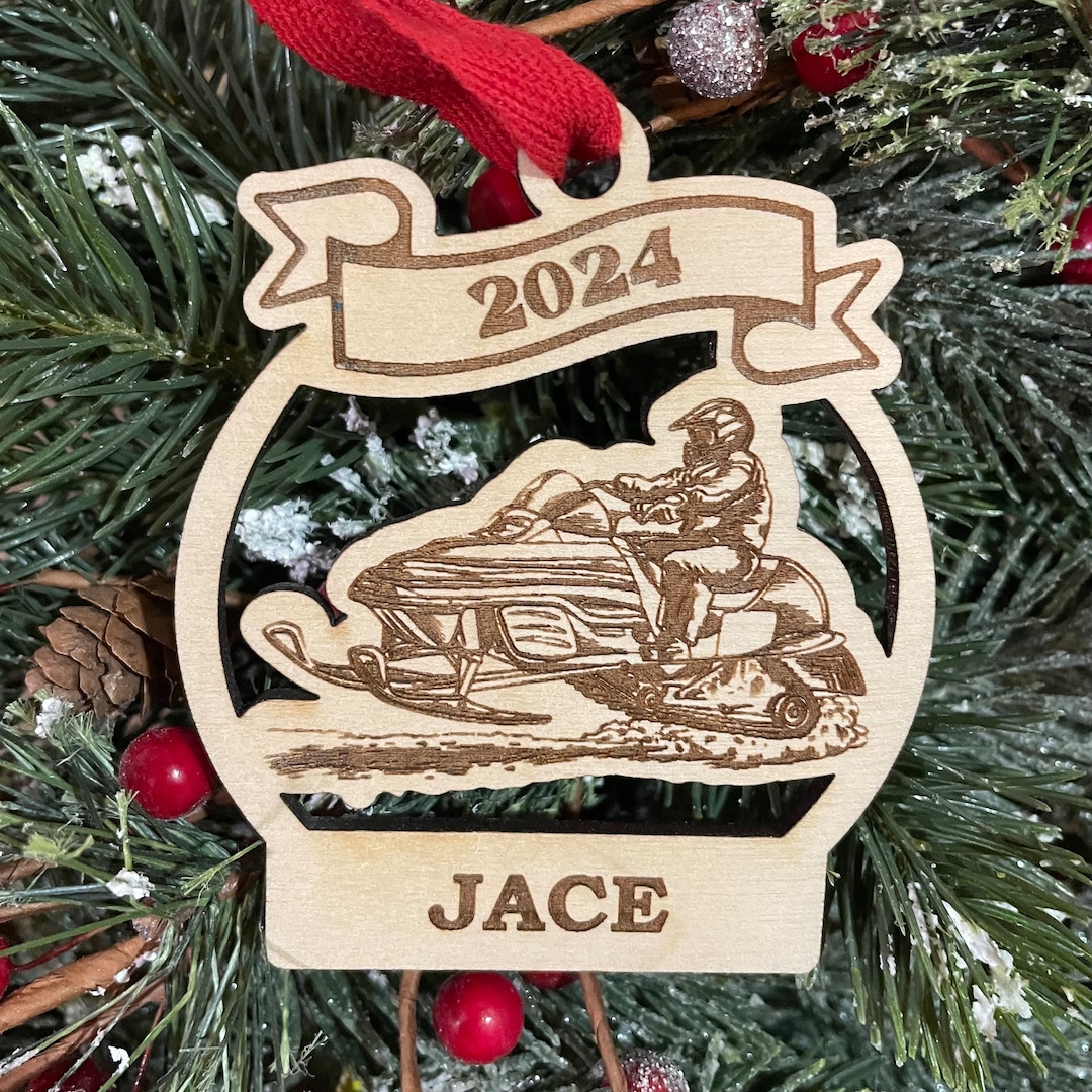 Snowmobile 2025 Ornament | Snowmobile Rider Christmas Ornament ...