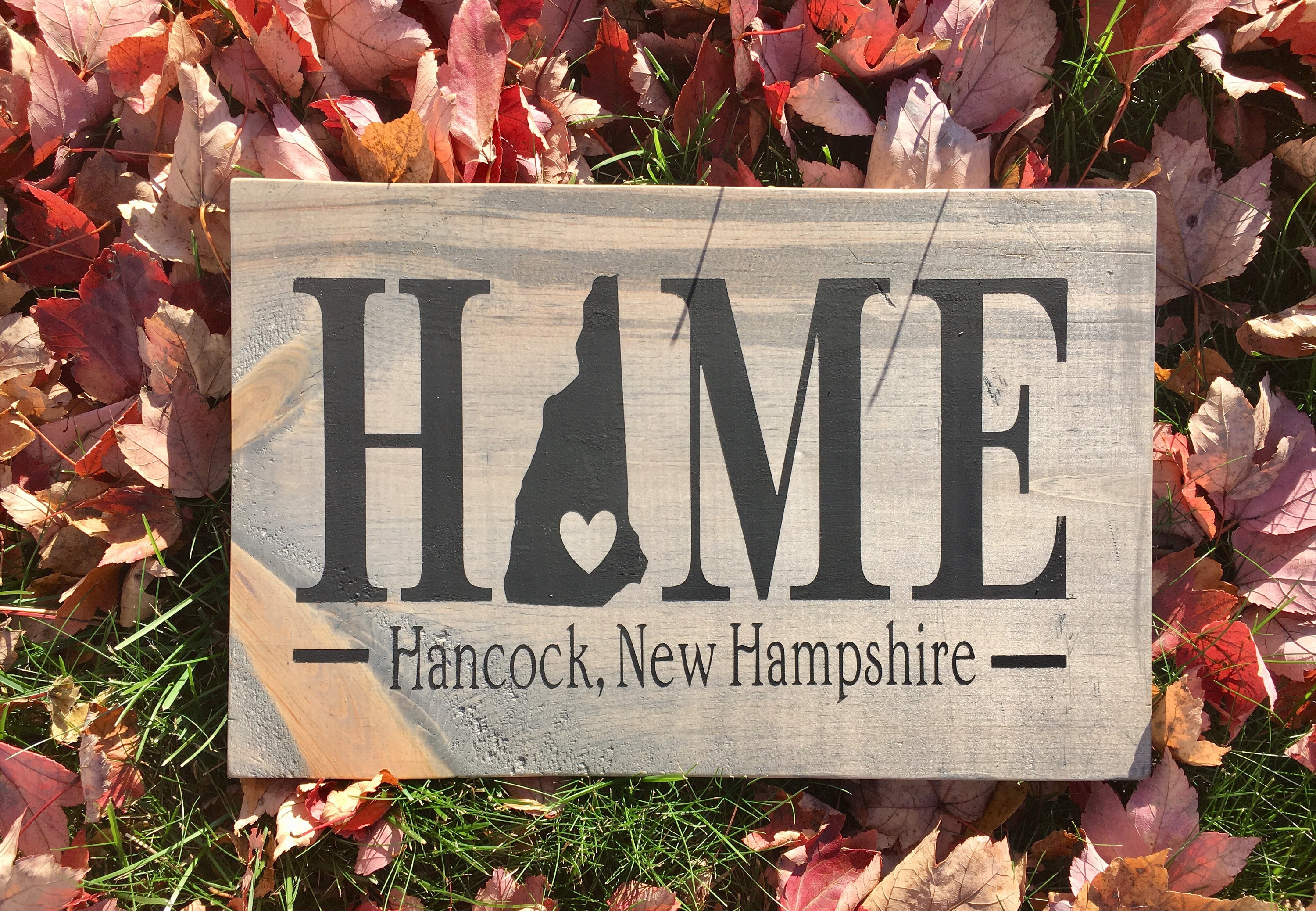 New Hampshire (NH) State HOME sign customized with town name - 2 sizes ...