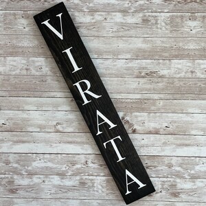 Vertical Name or Town Name Sign | Custom Gallery Wall Sign ...