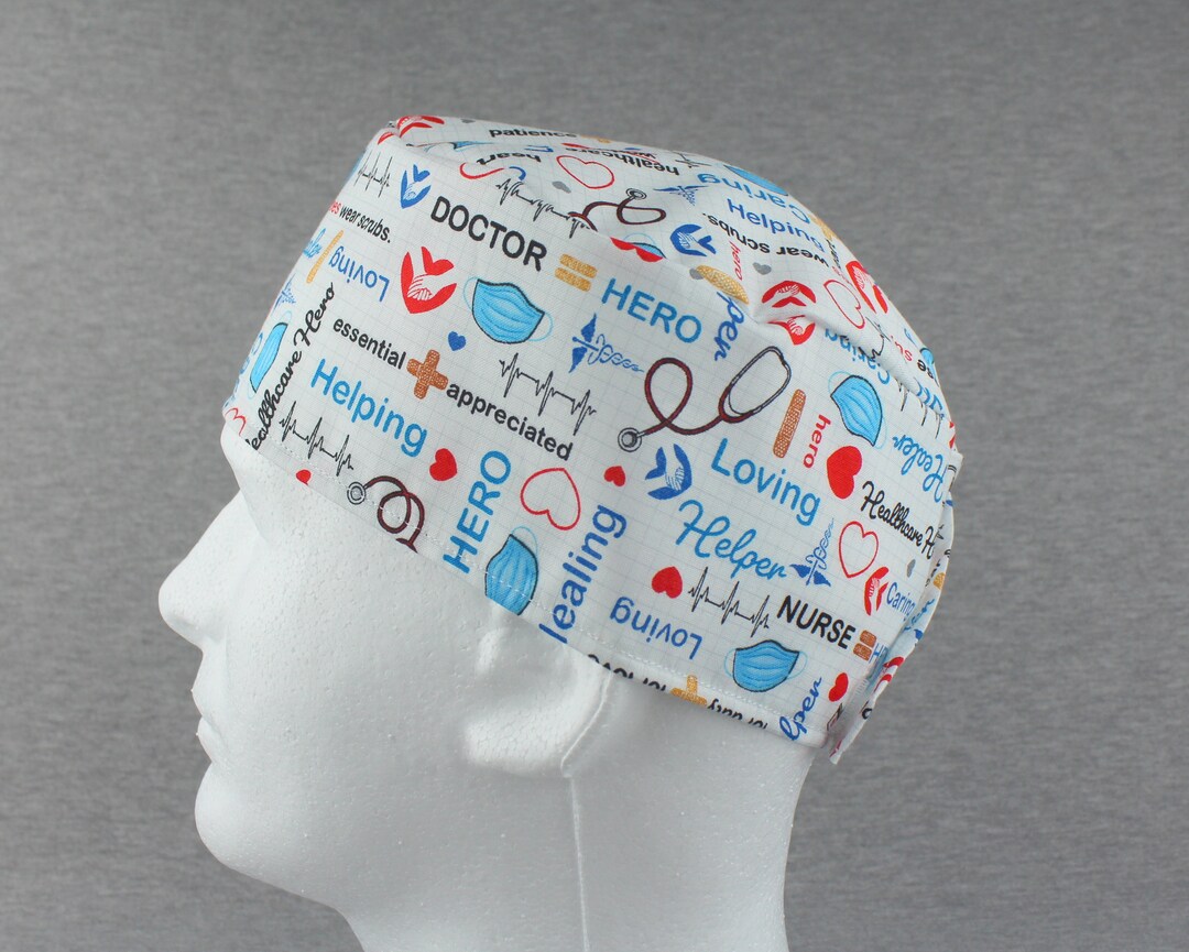 Nurse Appreciation Hook&loop Surgical Hat, Scrub Hat, Chefs Hat, Head ...