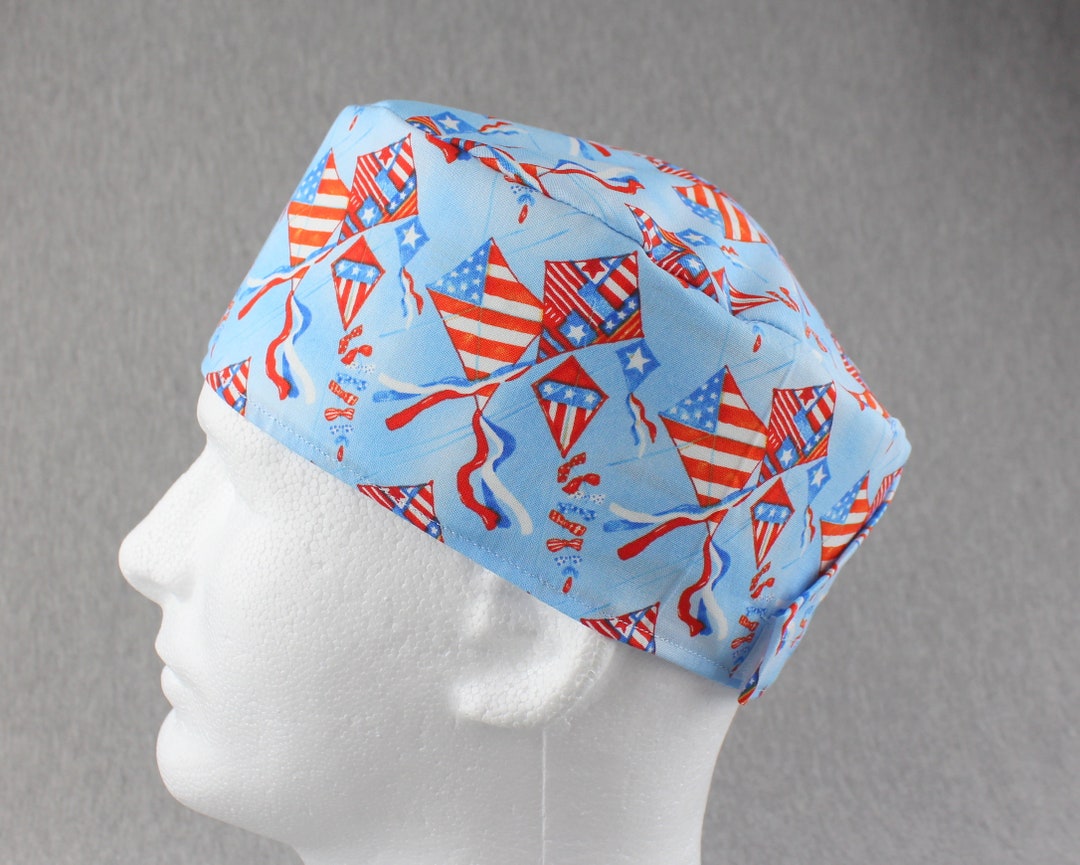 American Flag kites Hook&Loop cappello chirurgico, cappello scrub ...