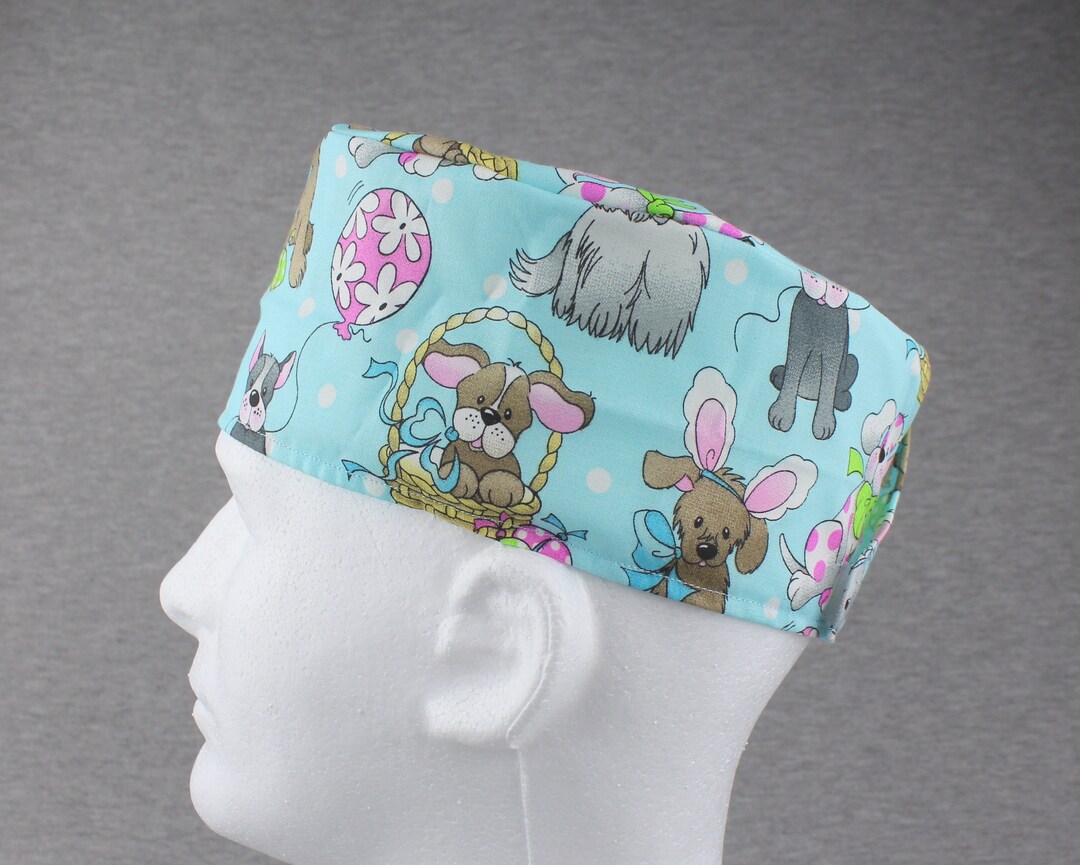 Easter Bunny Dogs Hook&loop Surgical Hat, Scrub Hat, Chefs Hat, Head ...