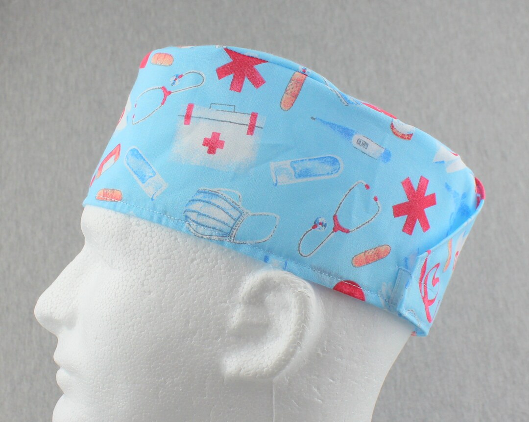 Medical Nurse Symbols Hook&loop Surgical Hat, Scrub Hat, Chefs Hat ...