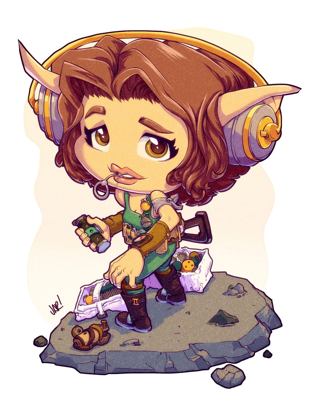 TOO MANY BONES Boomer Chibi 8.5x11" Print - Etsy