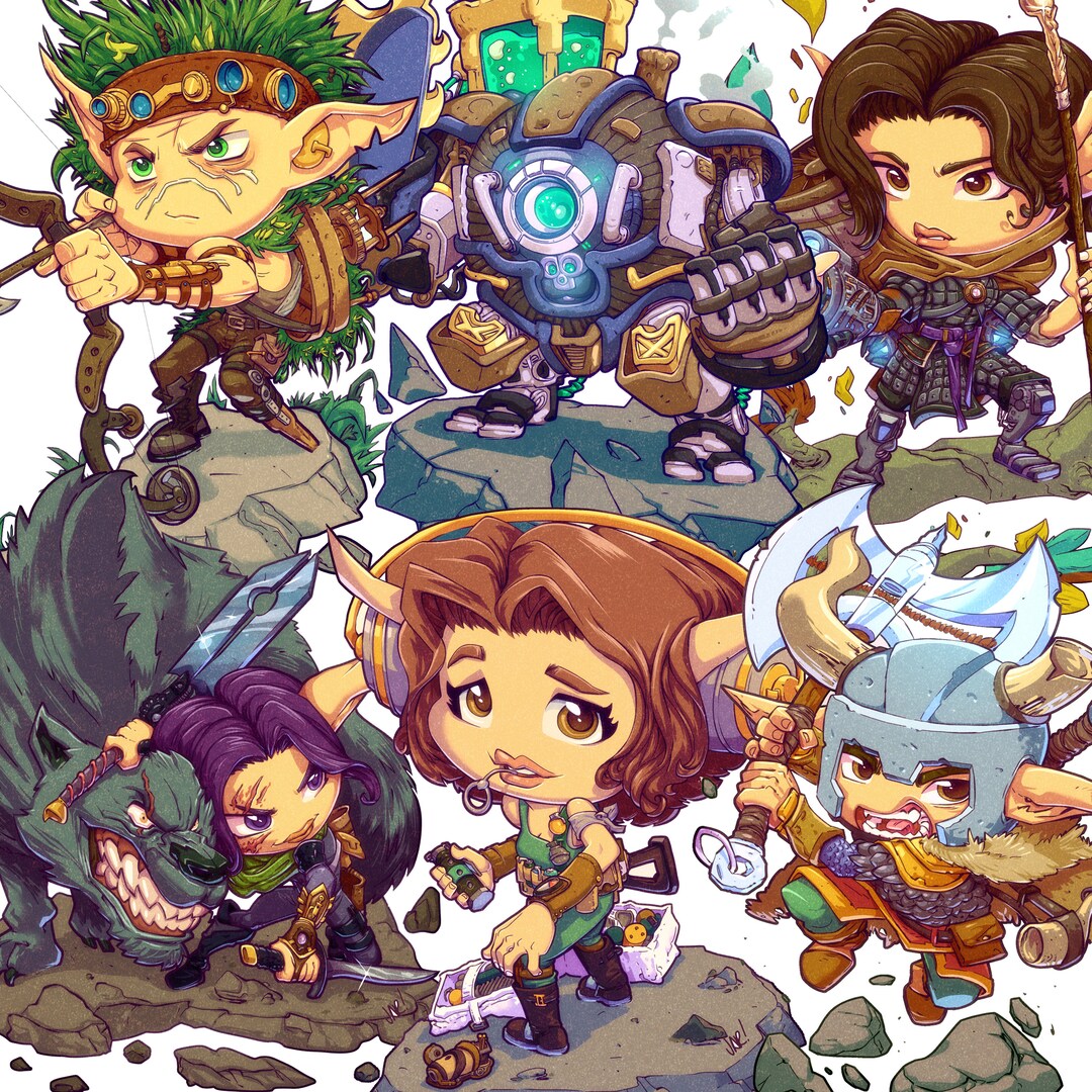 TOO MANY BONES Chibi Combo Pack 8.5x11" Prints - Etsy