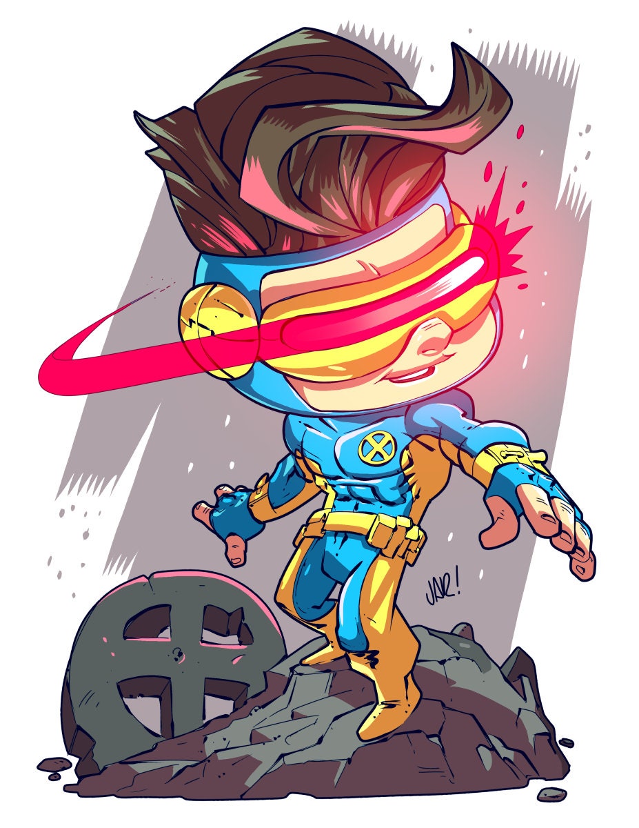 Cyclops Chibi X Men's Most Iconic Comic Cover Gets Chibi Redesign In