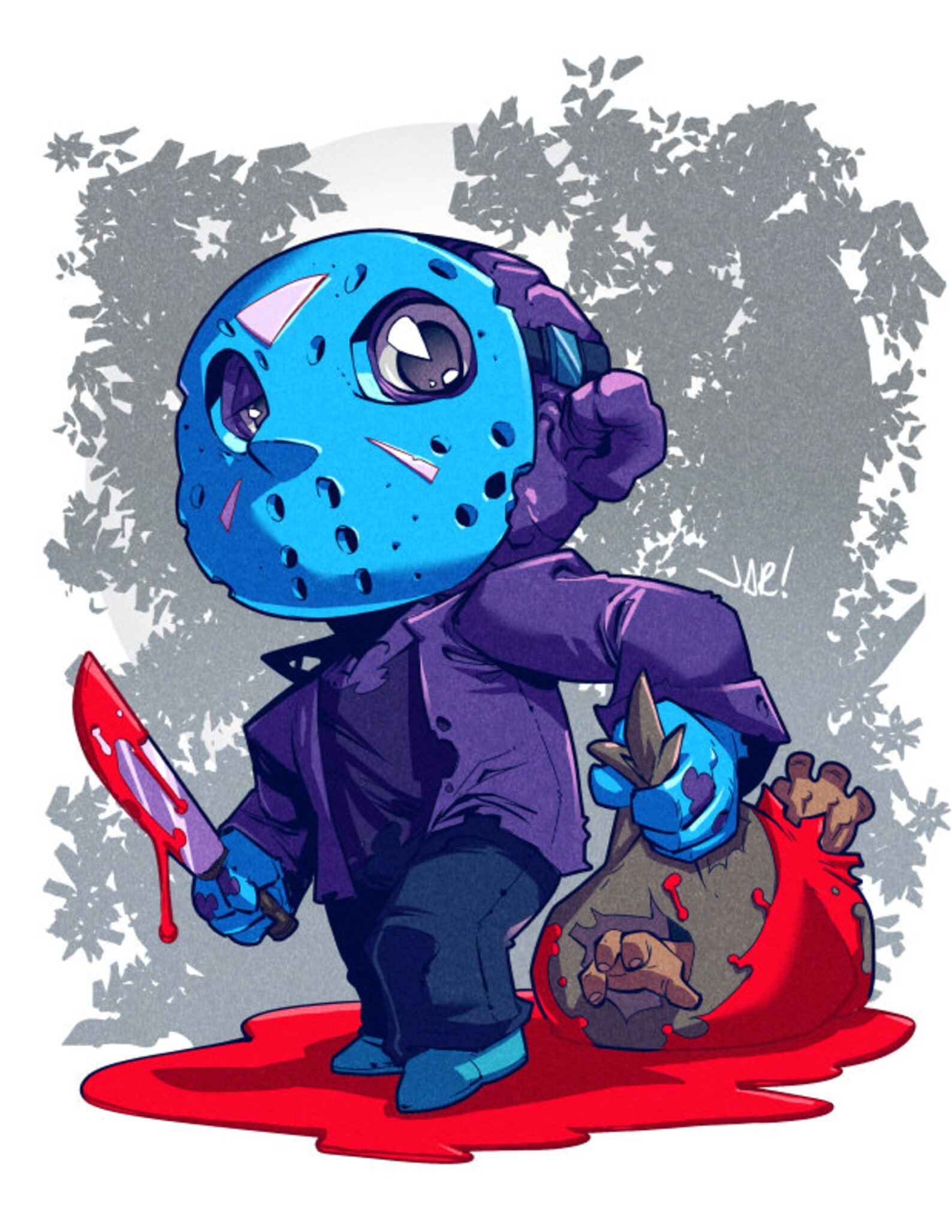 Chibi Jason Voorhees RETRO 8.5x11" Print - Etsy