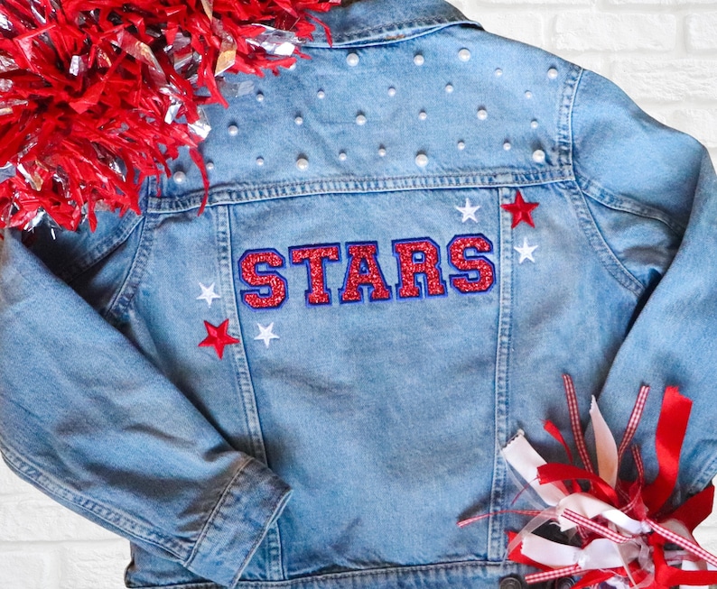 Cheerleader Denim Jacket Custom Team Jean Jacket Cheer - Etsy
