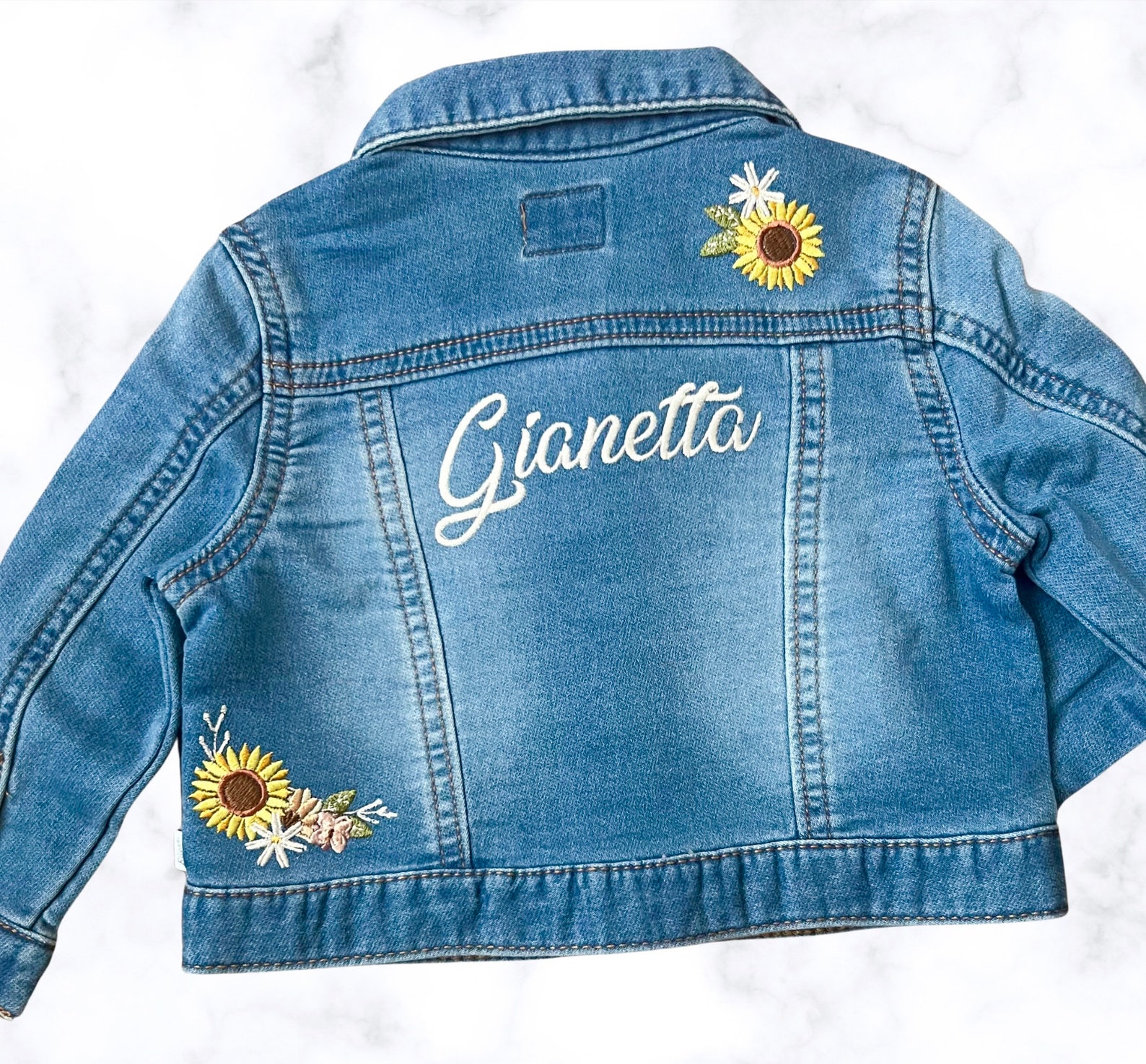 Personalized Sunflower Women & Girls Denim Jacket Custom - Etsy
