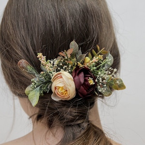Fall Flower Comb, Boho Wedding Comb, Bridal Hair Comb, Fall Wedding ...