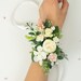 Rustic Wrist Corsage, Prom Corsage, Bridesmaid Flower Corsage, Blush ...