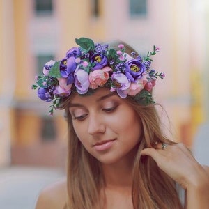 Summer Floral Crown, Festival Crown, Flower Head Crown, Romantic ...
