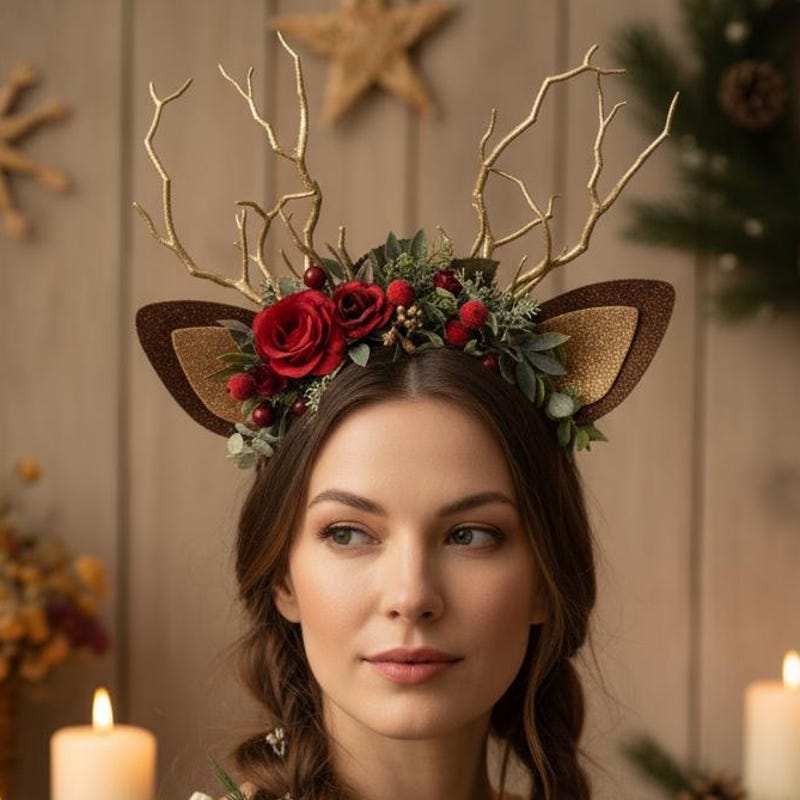 Headband Christmas Antlers - Etsy