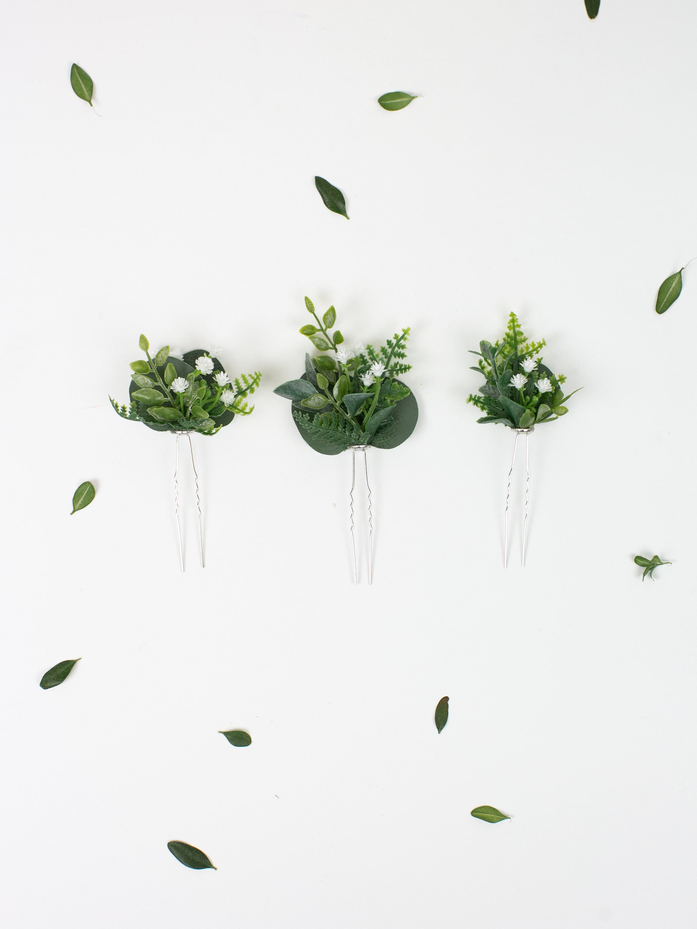 Greenery Flower Hair Pins Flower Hair Pins Flower Bobby | Etsy