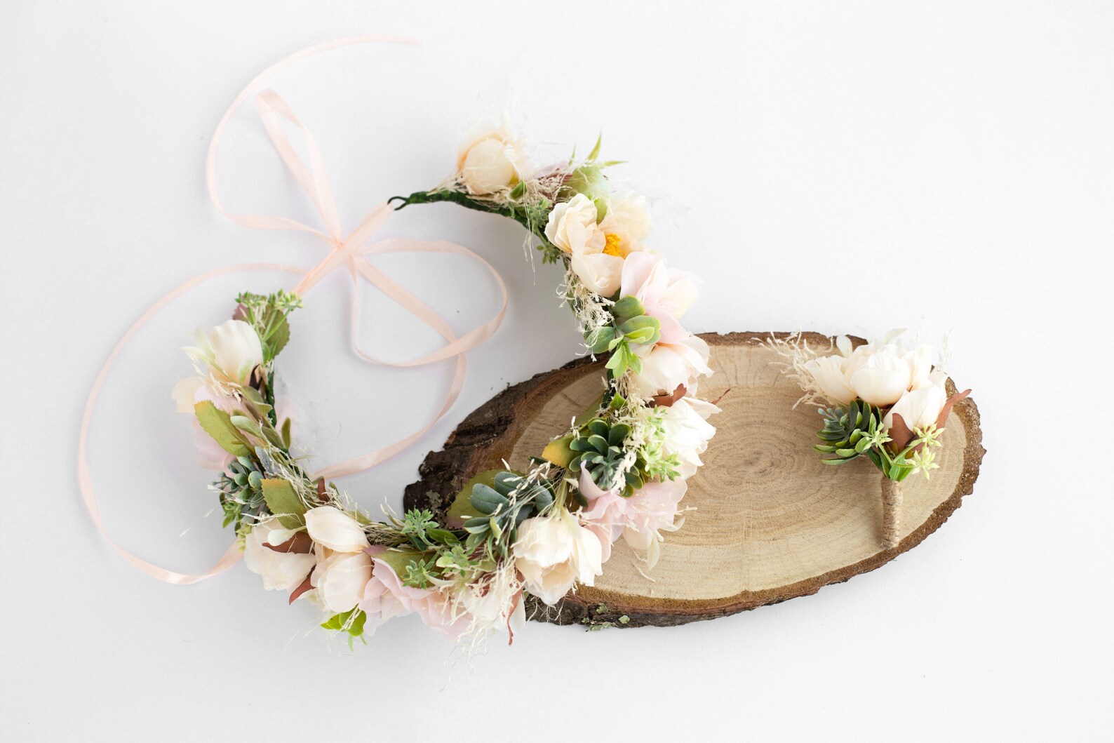 Winter Flower Crown Rustic Flower Crown Floral Hairpiece | Etsy