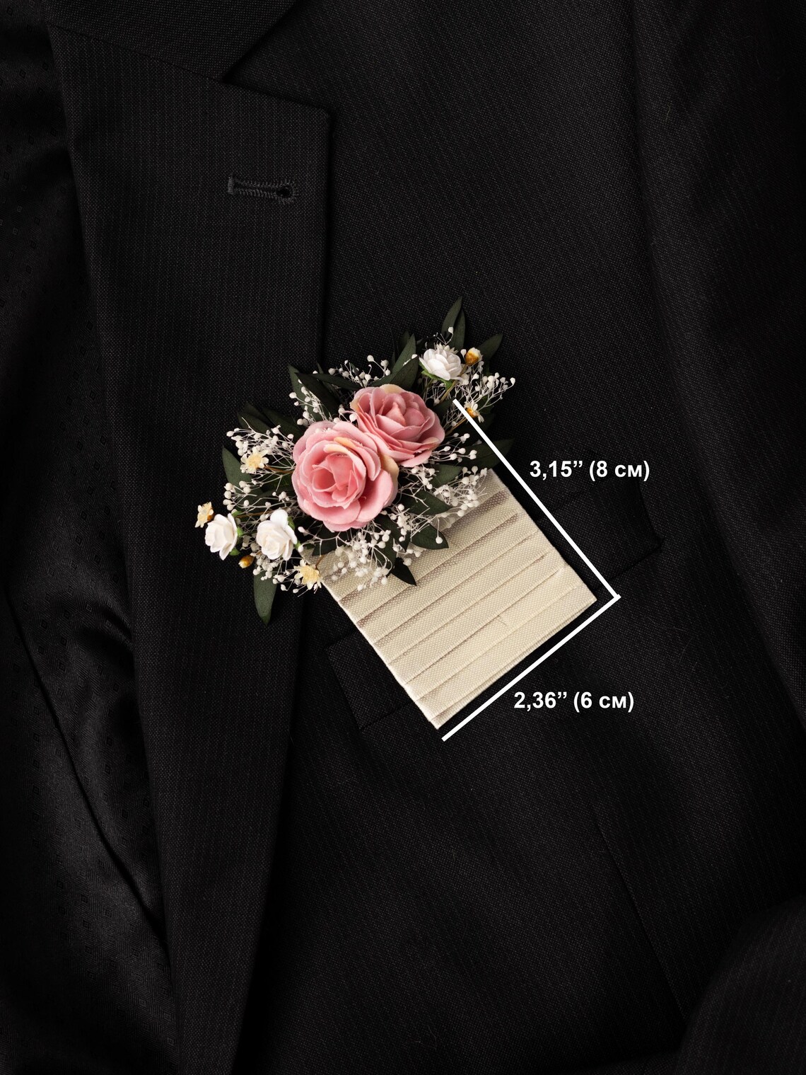 Pocket Boutonniere for Men, Rose Groomsmen Buttonhole, Buttonhole ...