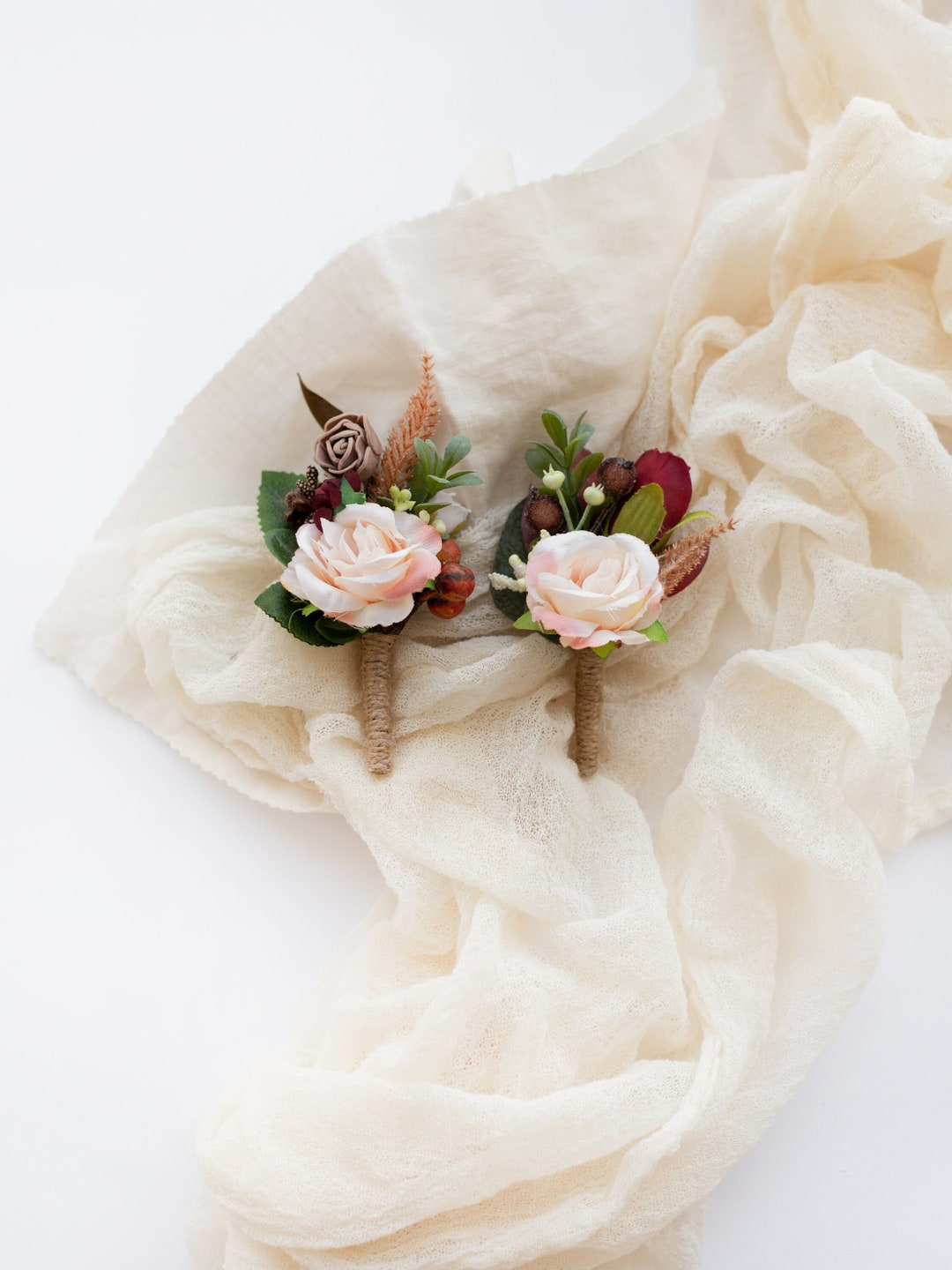 Groom Blush Buttonholes, Rustic Flower Boutonniere, Boutonniere for Man ...