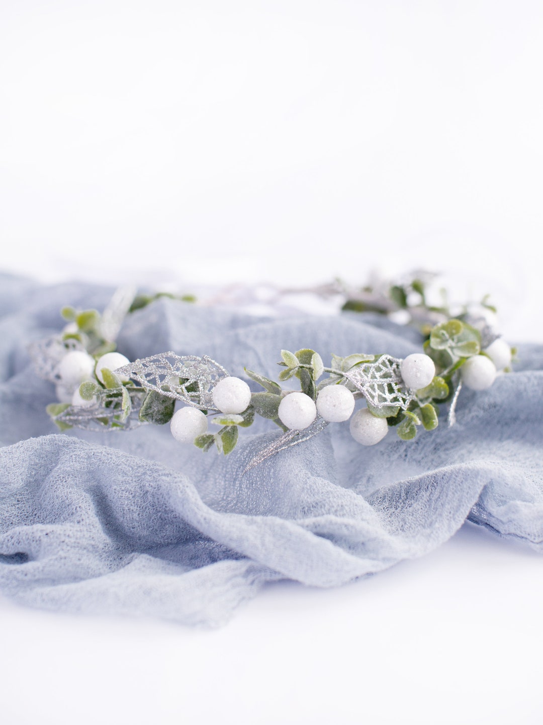 New Year Tiara, Winter Floral Crown, Crown for Photoshoot, Boho Winter ...